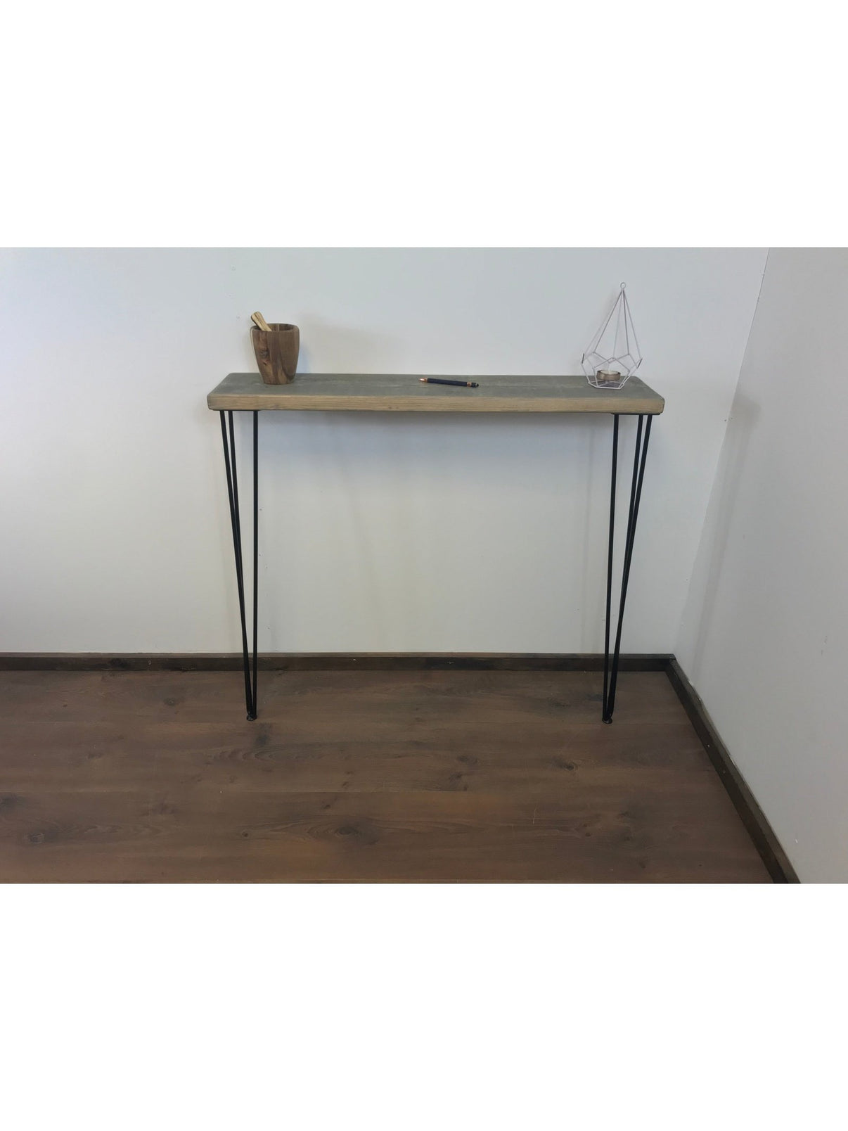 Rustic Console Table with Hairpin Legs, radiator shelf, Wooden Rustic ...